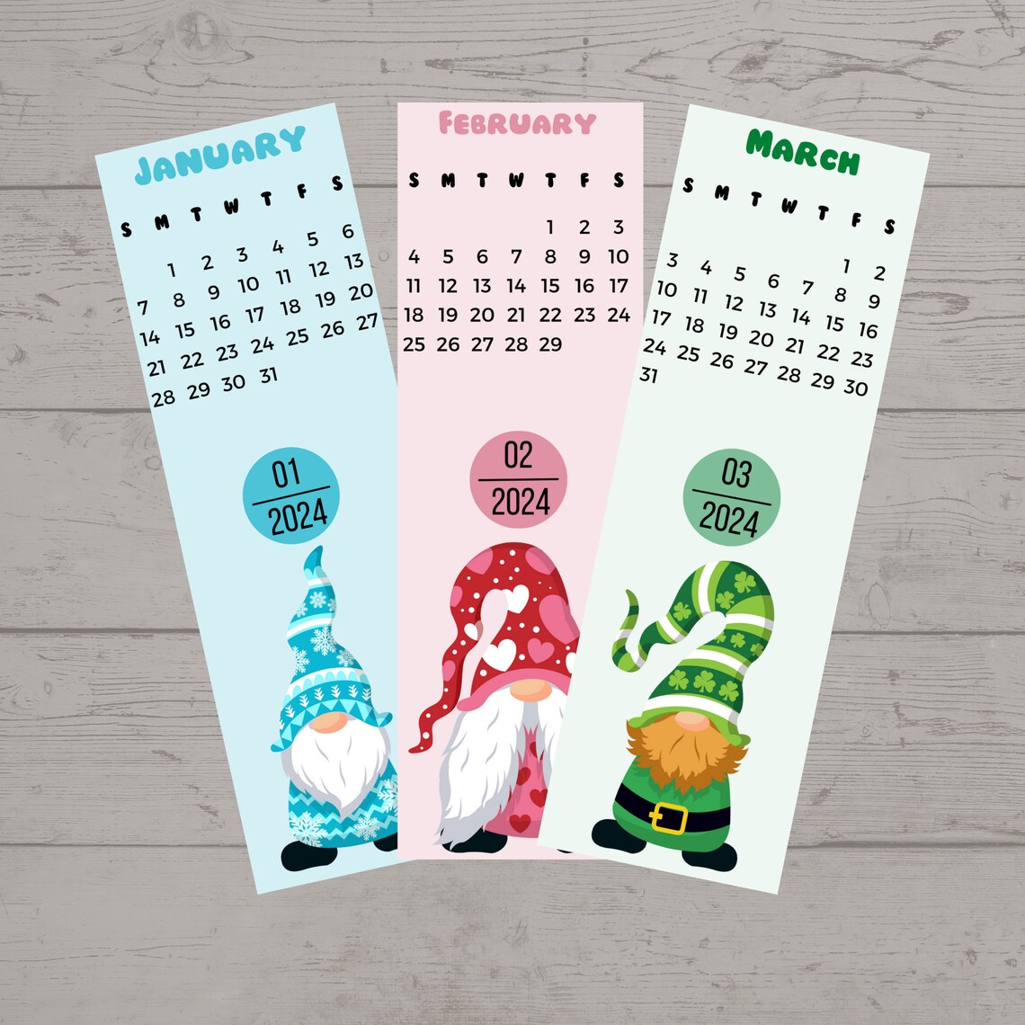 Digital 2024 Mini Desk Calendars, Instant Download, Printable, Dog in a ...