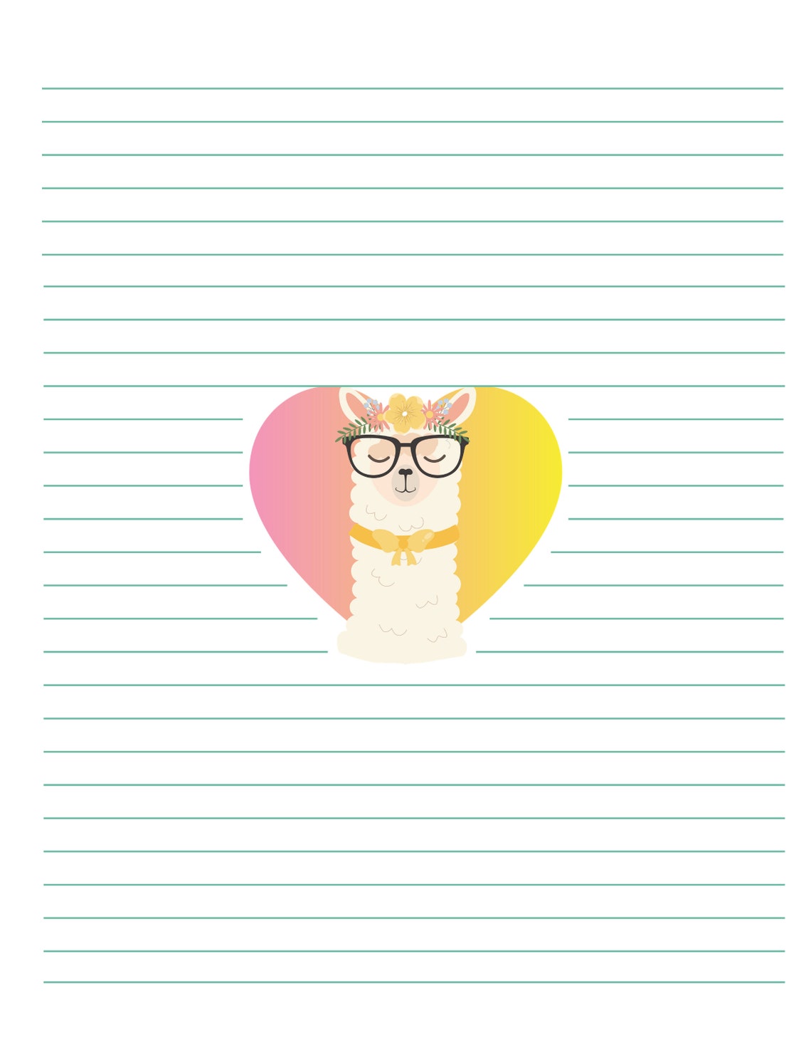 Llama Printable Stationery – Printable Writing Paper – Printable Paper ...