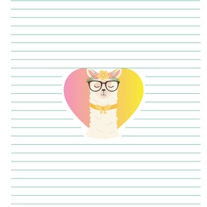 Llama Printable Stationery – Printable Writing Paper – Printable Paper ...