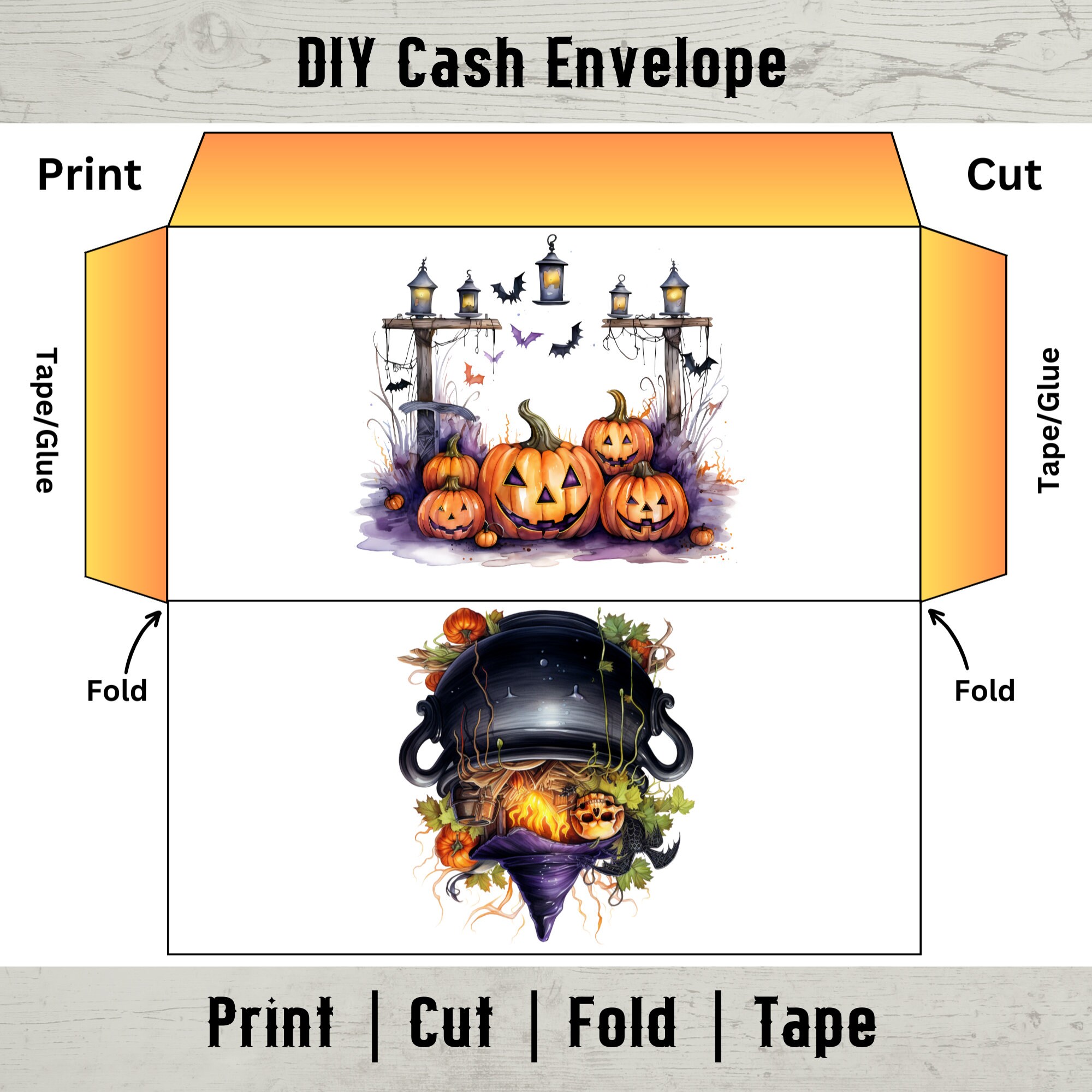Printable Halloween Savings Challenge Board Game & Cash Envelope ...