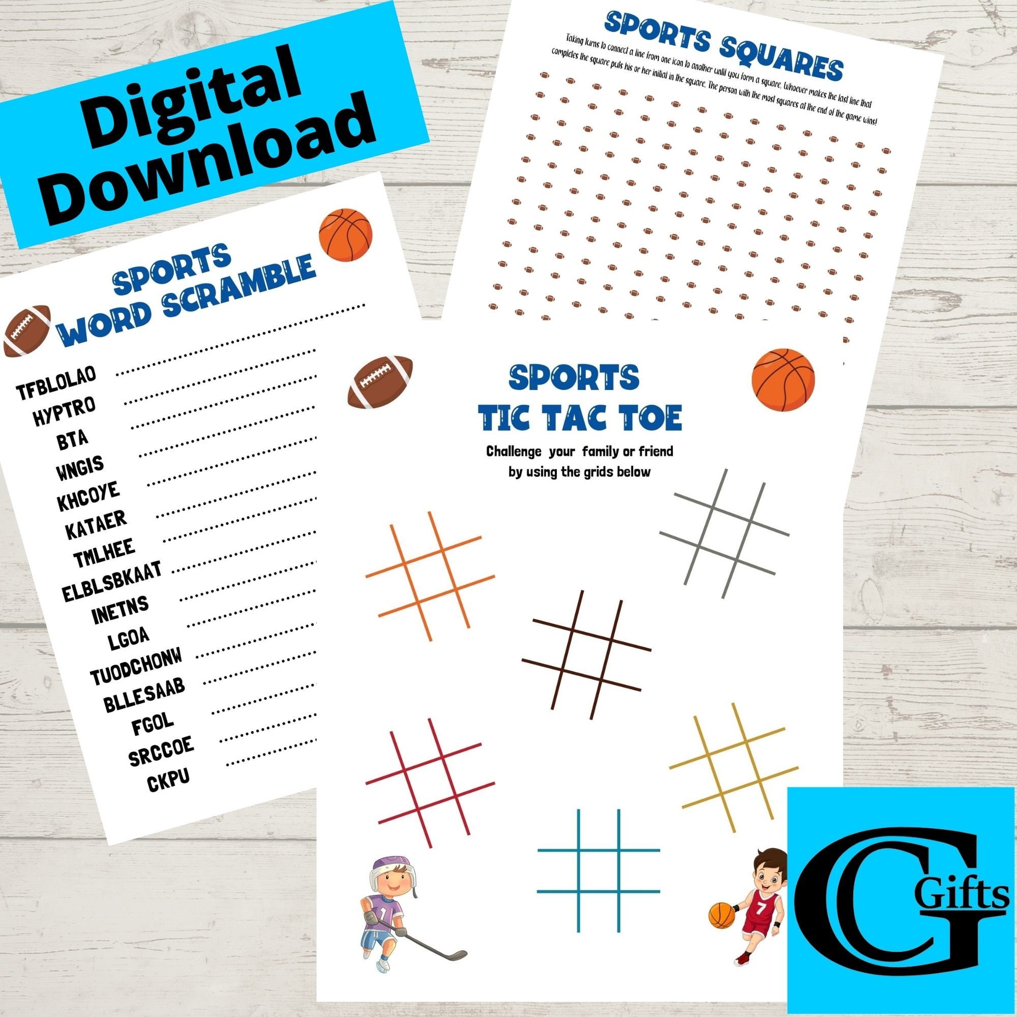 Sports Activity Set Printable Activities for Kids Sports Party Pack ...