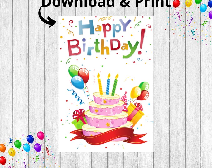 PRINTABLE Birthday Card, Digital Download Birthday Cards, Fun Printable ...