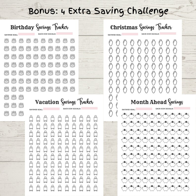 Printable Monthly Savings Challenge Mega Bundle, Savings Tracker, Money ...