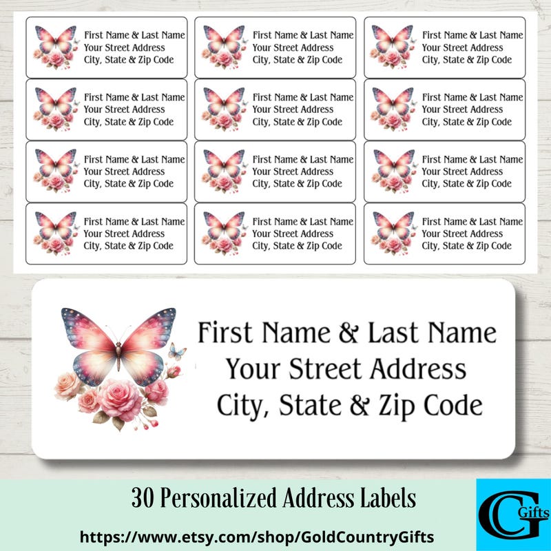 Butterfly Label - Etsy
