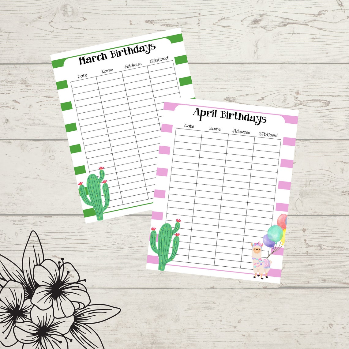 Printable Birthday Tracker, Birthday Planner, Birthday Reminder ...