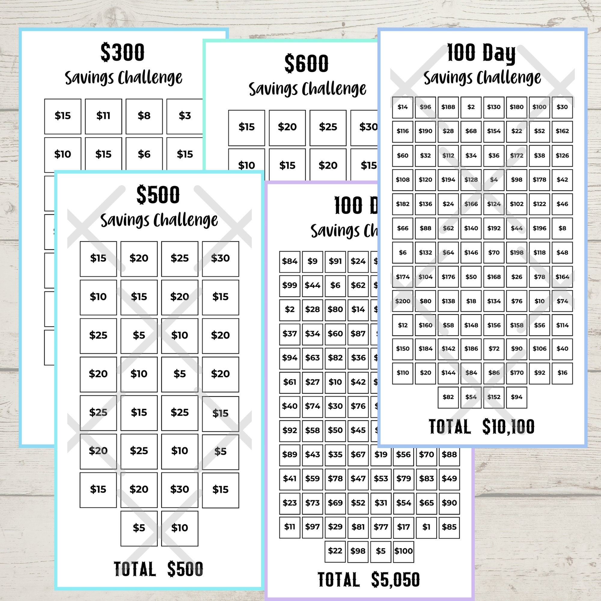 Savings Challenge Printable Bundle, Savings Challenge Bundle, A6 Sized ...