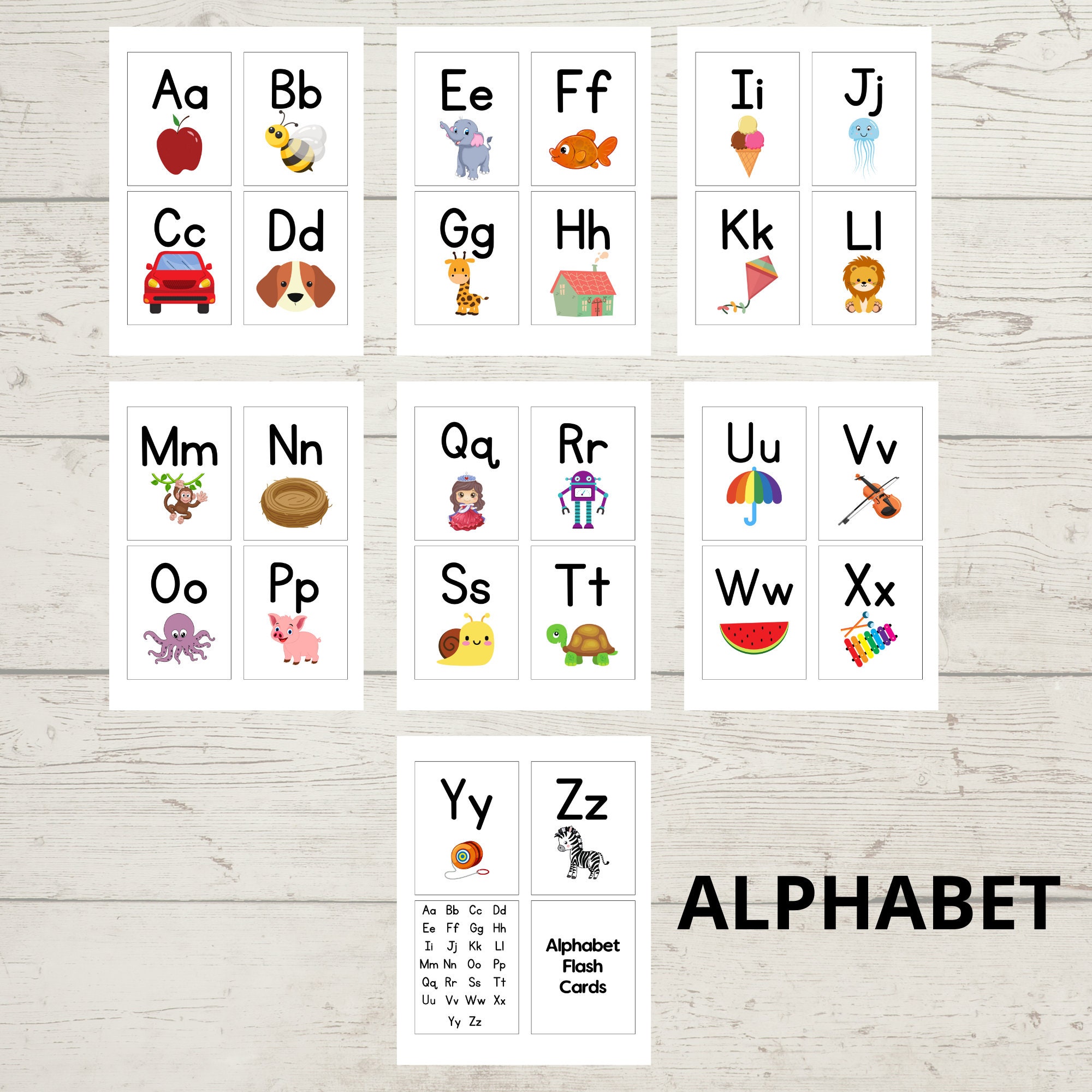 Printable Flashcard Bundle Preschool Educational Learning Materials ...