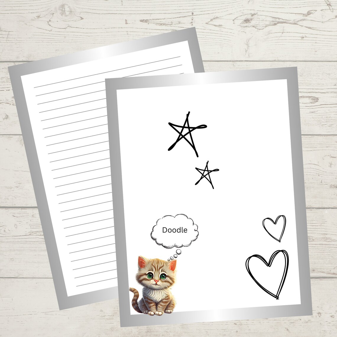 Cute Cat Stationery Printable Cute Cat Stationery Cute Cat - Etsy