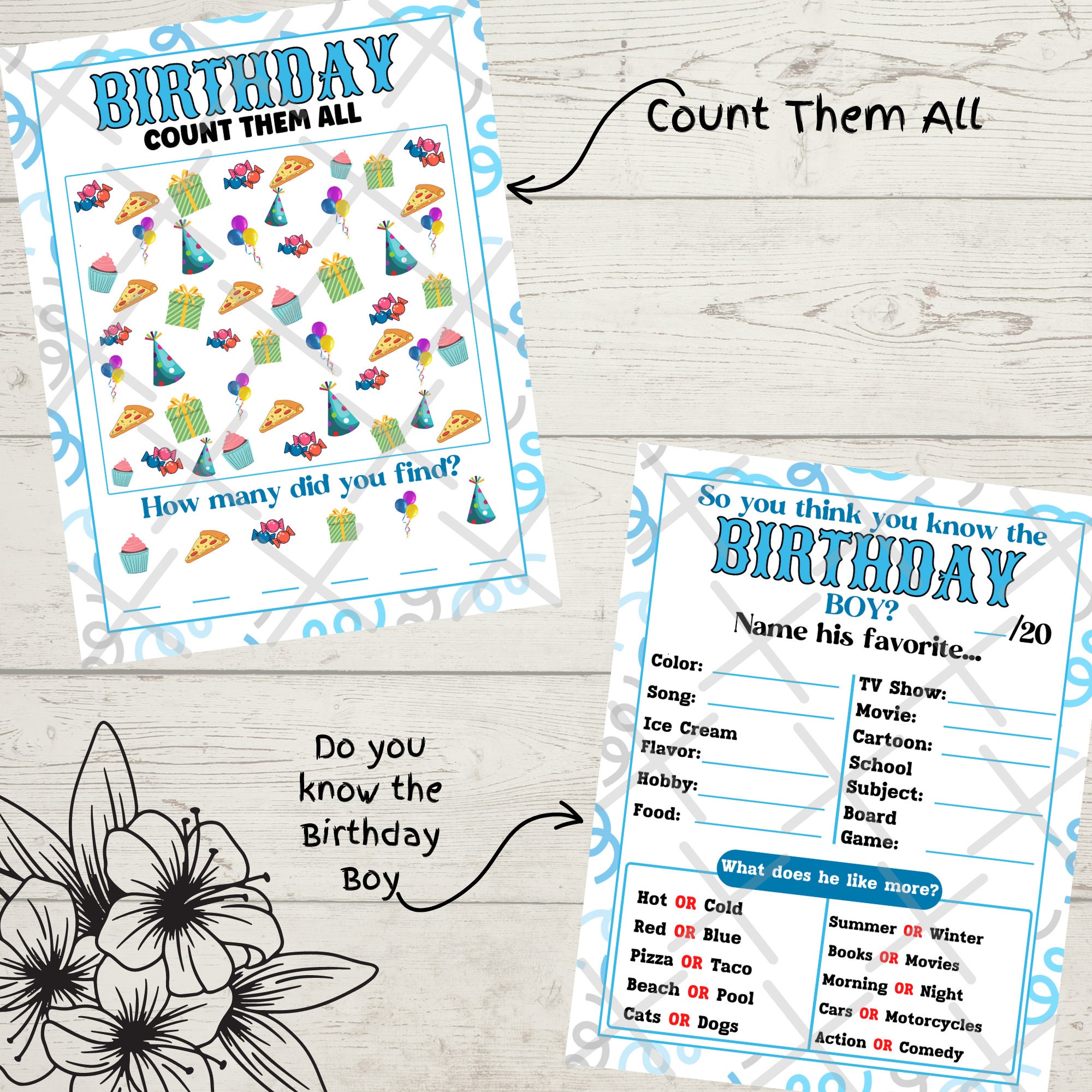Birthday Party Games for Boy, Birthday Party Game Bundle, Birthday ...