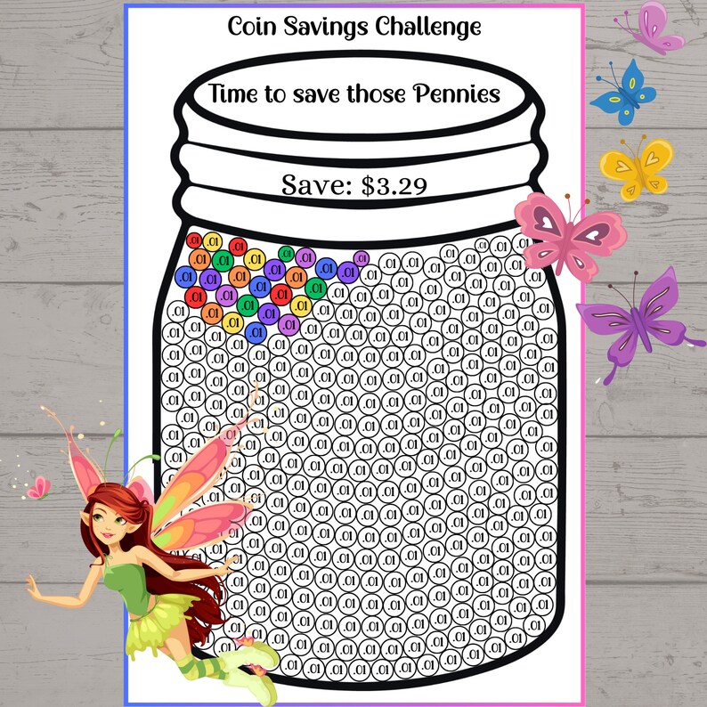 Printable Spare Change Savings Tracker, Pennies, Nickels, Dimes ...