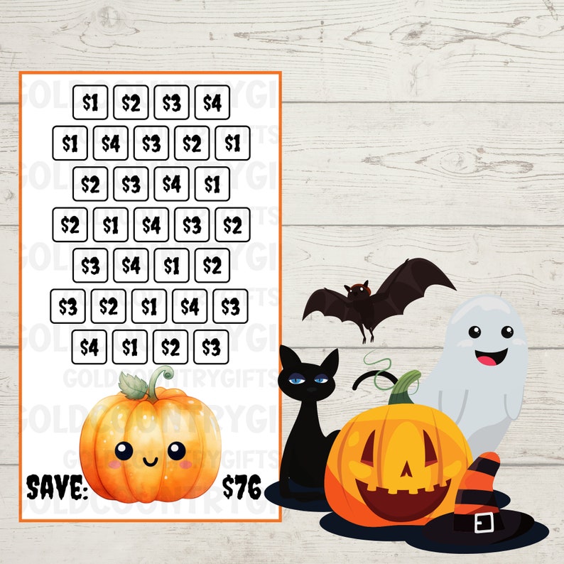 Printable Halloween Savings Challenge Bundle & Cash Envelope,october ...