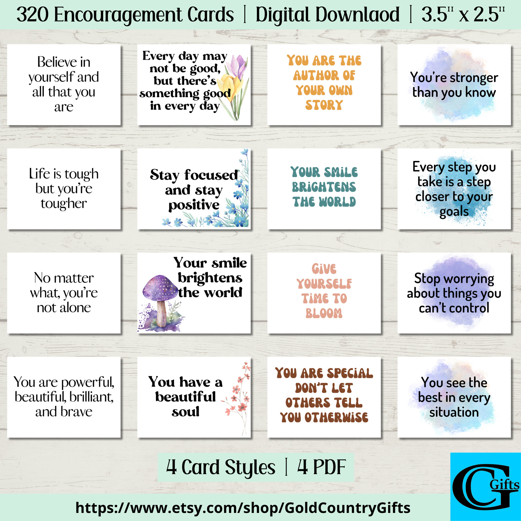 Printable Positive Affirmation Cards, Gratitude Cards, Notes of ...