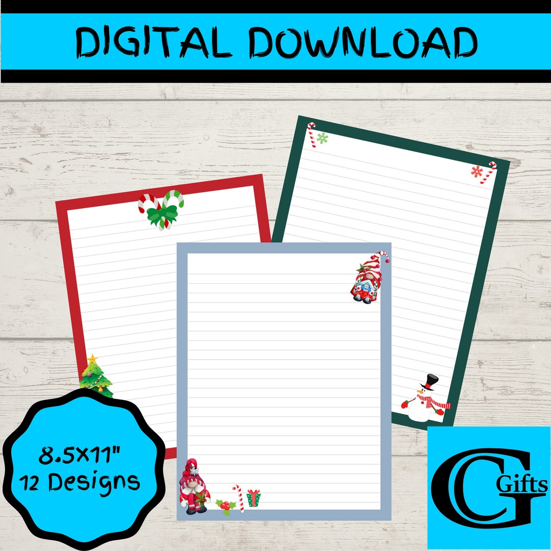 Cute Christmas Stationary | Printable Christmas Stationary | Instant ...