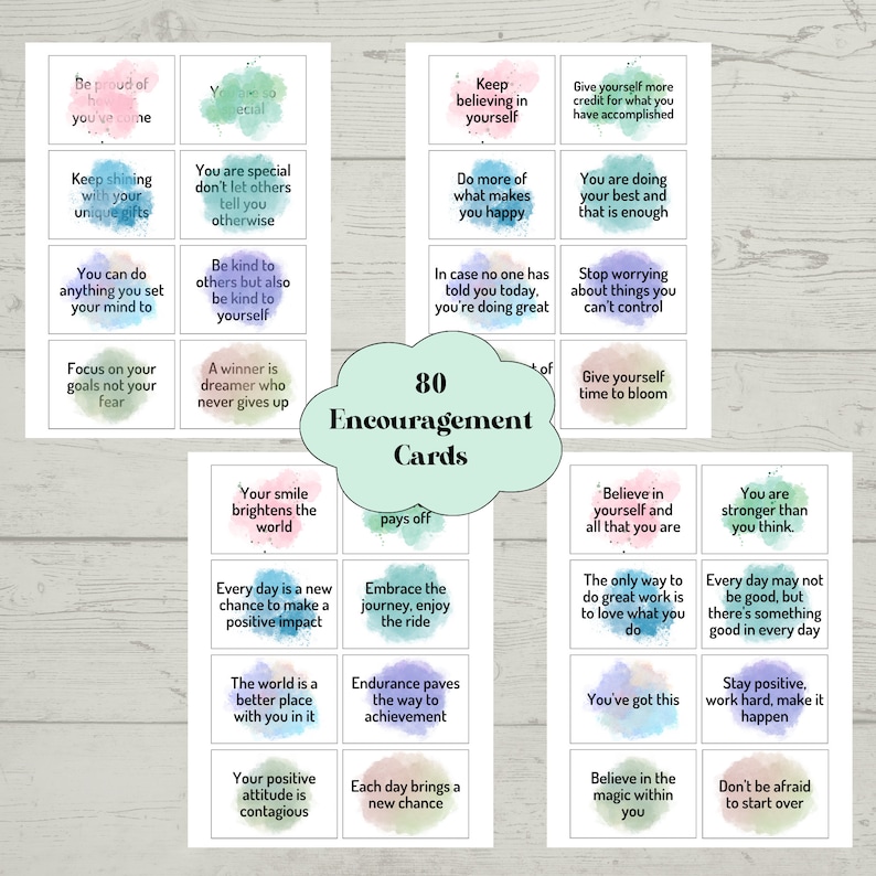 Printable Positive Affirmation Cards, Gratitude Cards, Notes of ...