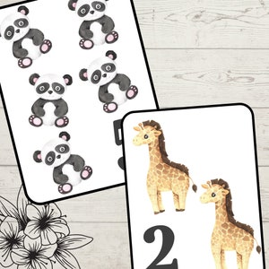 Number Flashcards With Jungle Animals, 1 - 10 Digital Download ...