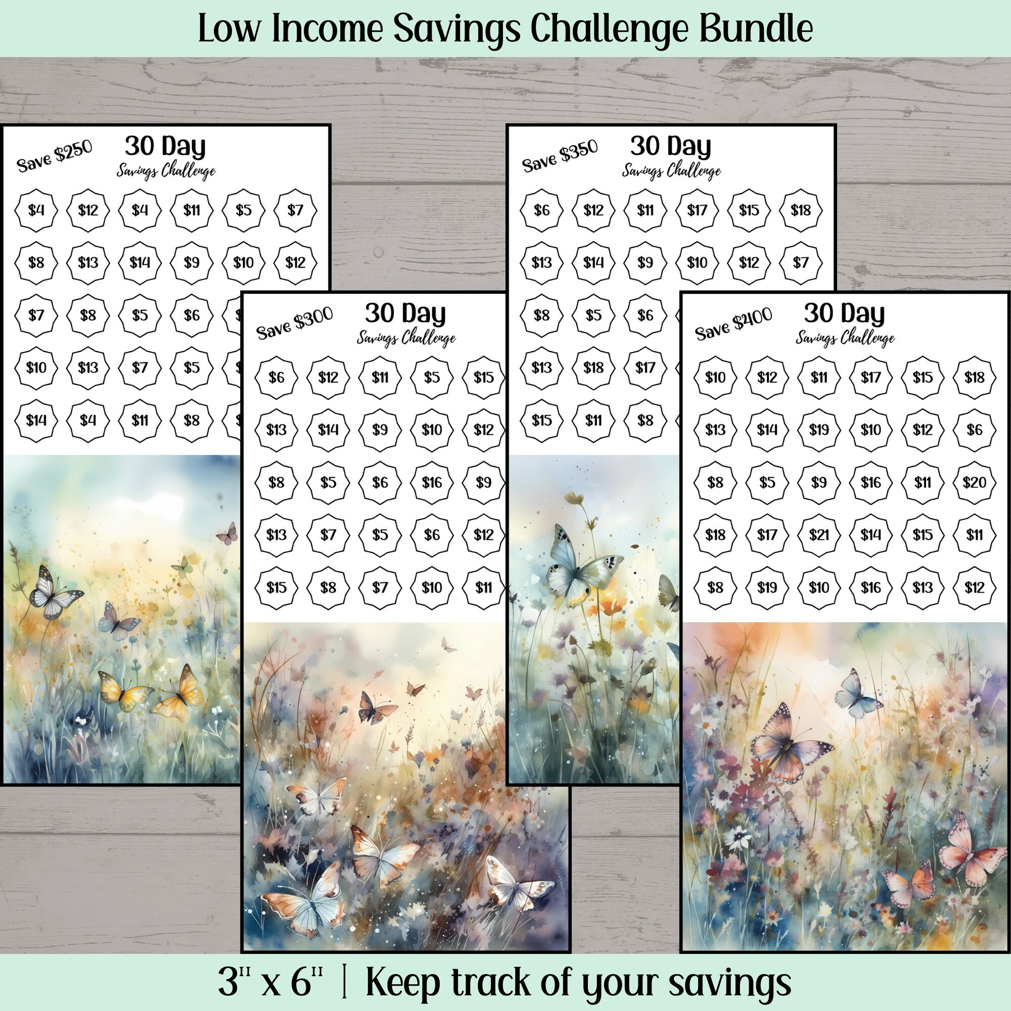 Low Income Savings Challenge Bundle, Monthly Savings Challenge Bundle ...