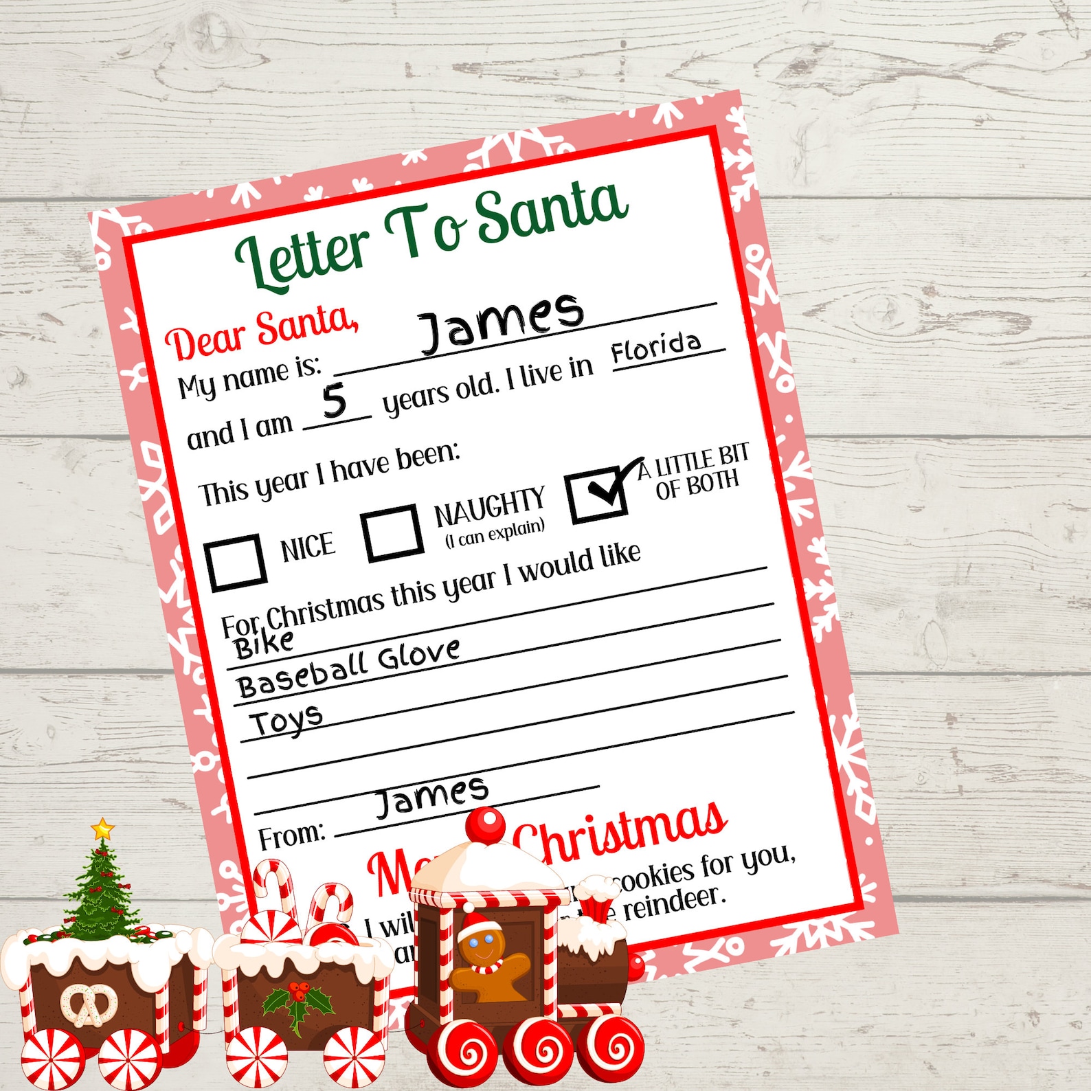 Printable Letter to Santa Kids Letter to Santa Santa Letter - Etsy