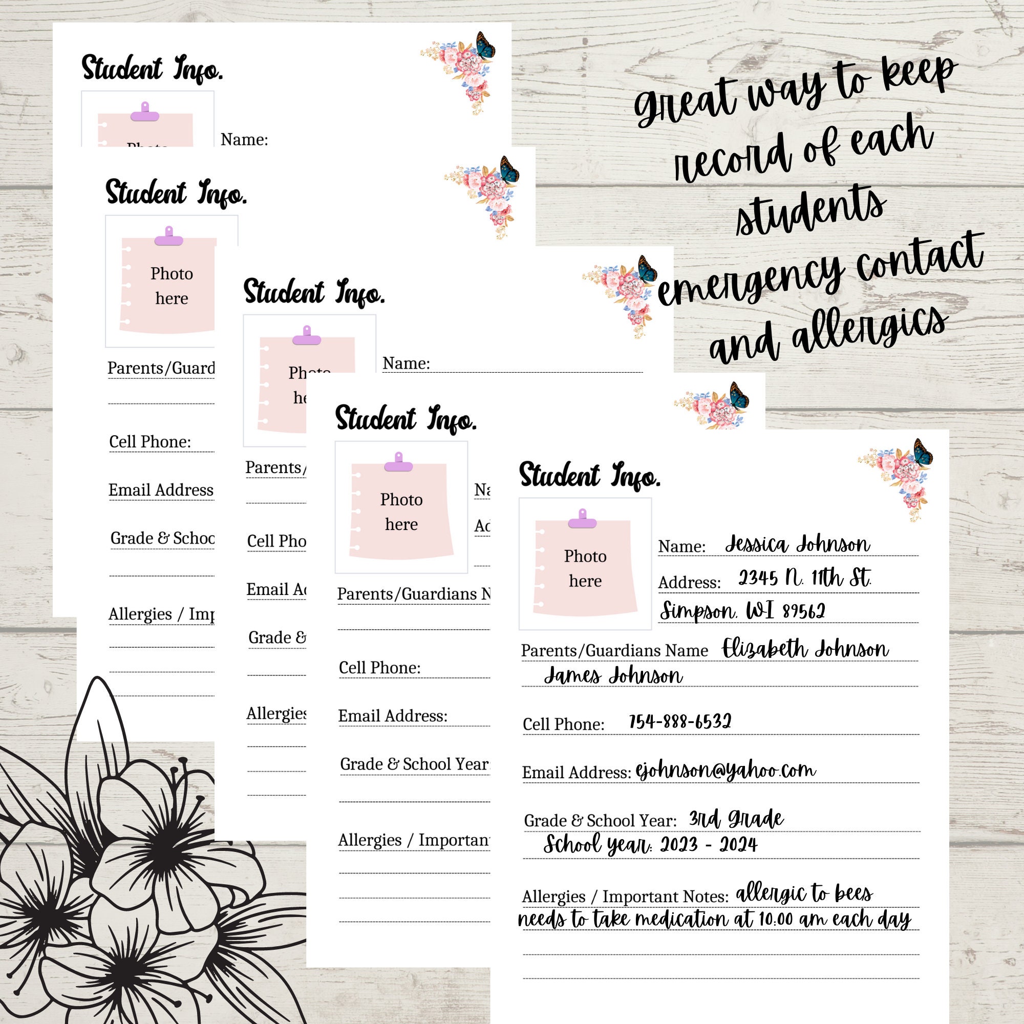 Printable Teacher Planner Scool Year Organizer, Daily and Weekly Agenda ...