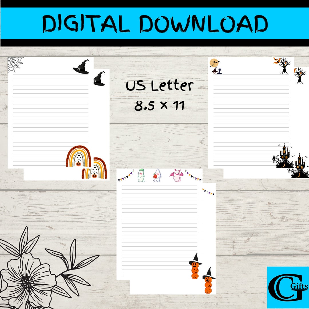 Halloween Stationery, Printable Halloween Stationery, Halloween ...