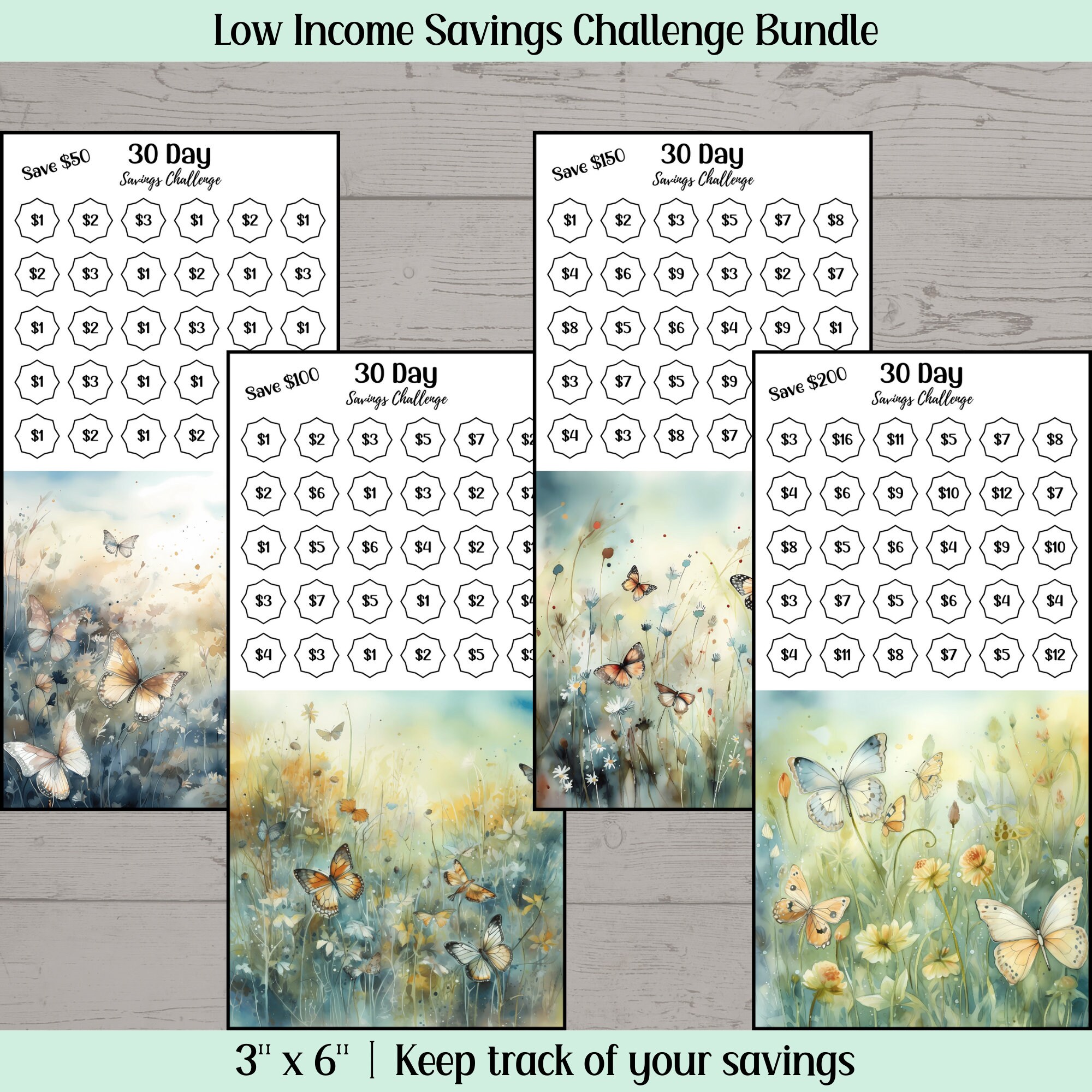 Low Income Savings Challenge Bundle, Monthly Savings Challenge Bundle ...