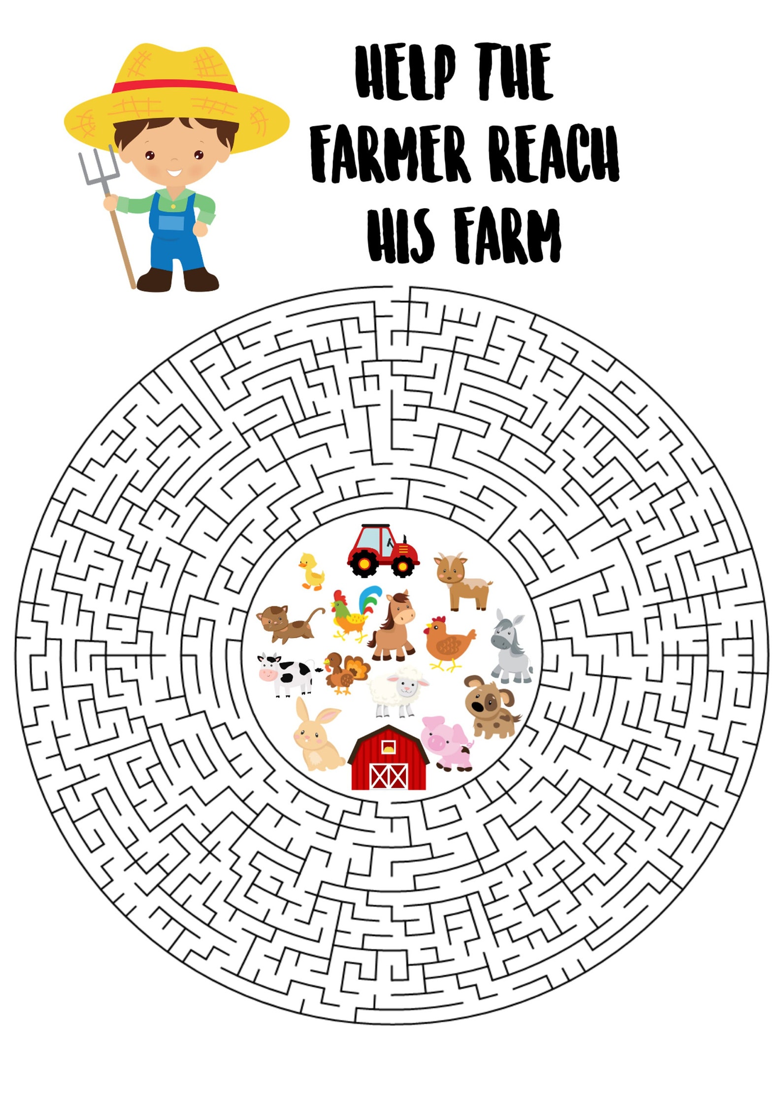 Printable Farm Activity Sheets - Word Search - Maze - I Spy - Birthday ...