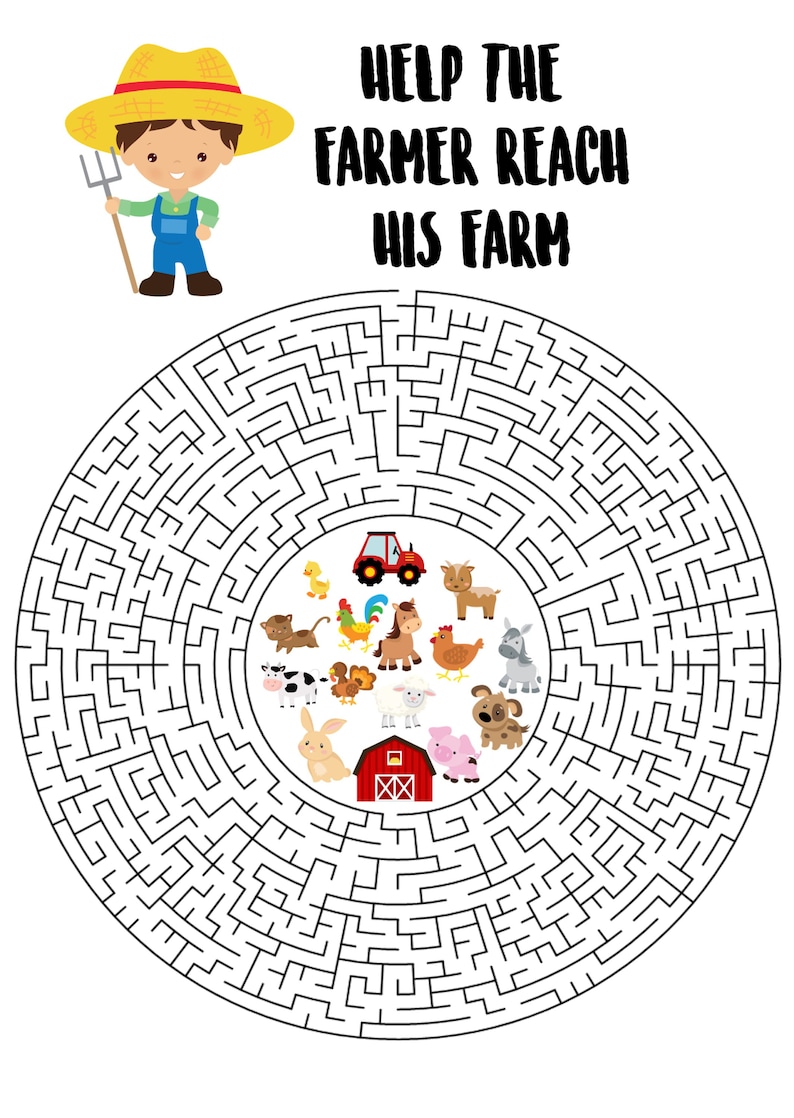Printable Farm Activity Sheets - Word Search - Maze - I Spy - Birthday ...