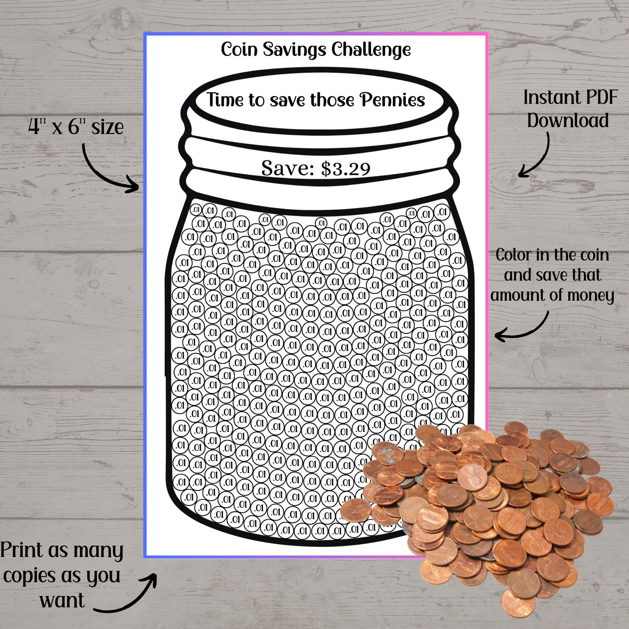 Printable Spare Change Savings Tracker, Pennies, Nickels, Dimes ...