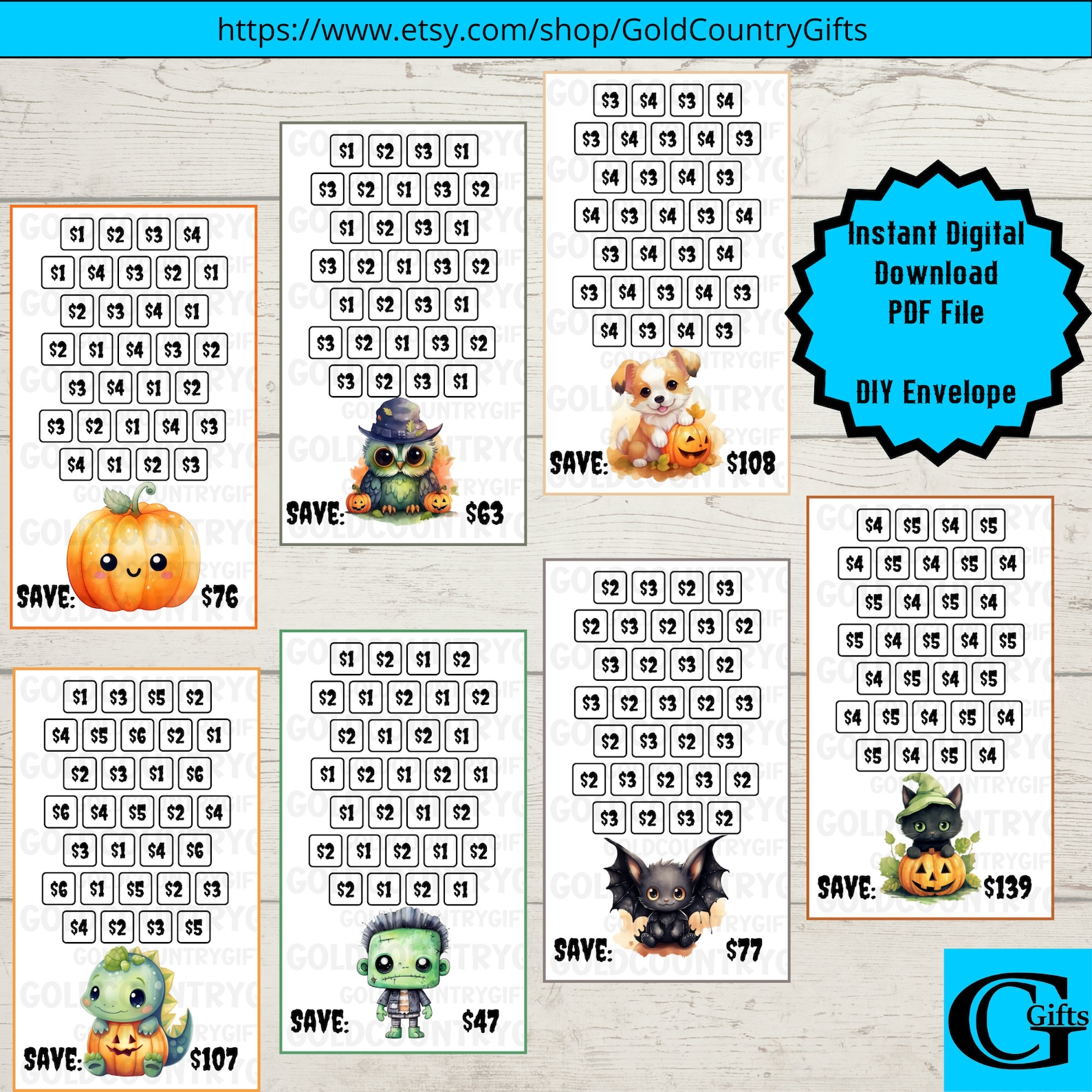 Printable Halloween Savings Challenge Bundle & Cash Envelope,october ...