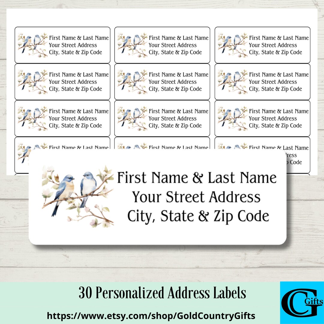 Personalized Address Labels, Birds Return Address Labels, Custom ...
