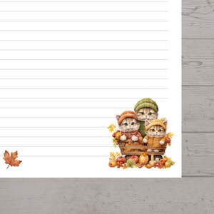 Printable Autumn Stationery Lined Paper, Printable Writing Paper With ...