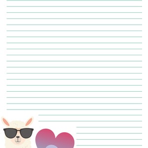 Llama Printable Stationery – Printable Writing Paper – Printable Paper ...