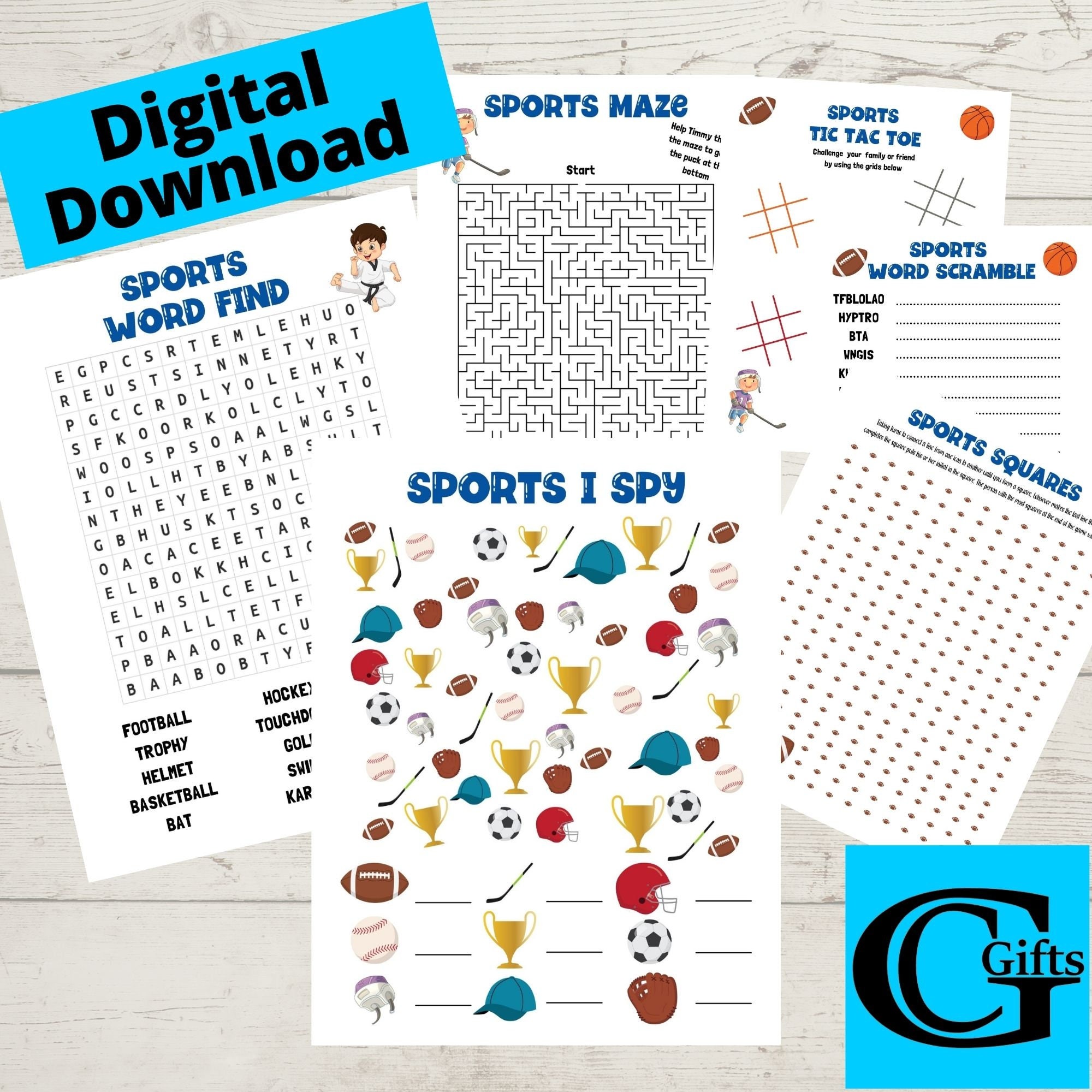 Sports Activity Set Printable Activities for Kids Sports Party Pack ...