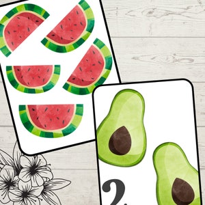 Number Flashcards With Fruit, 1 - 10 Digital Download, Homeschool ...