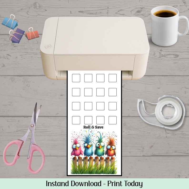 Happy Birdies Savings Challenge, Cute Budget Printable, Cute Money ...