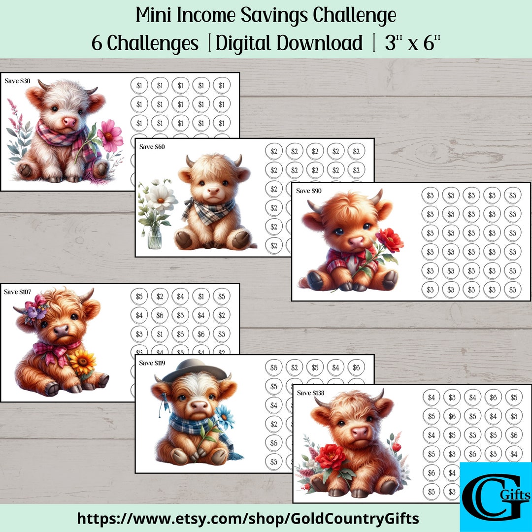Mini Savings Challenge Printable, Savings Challenge, Cash Budget ...