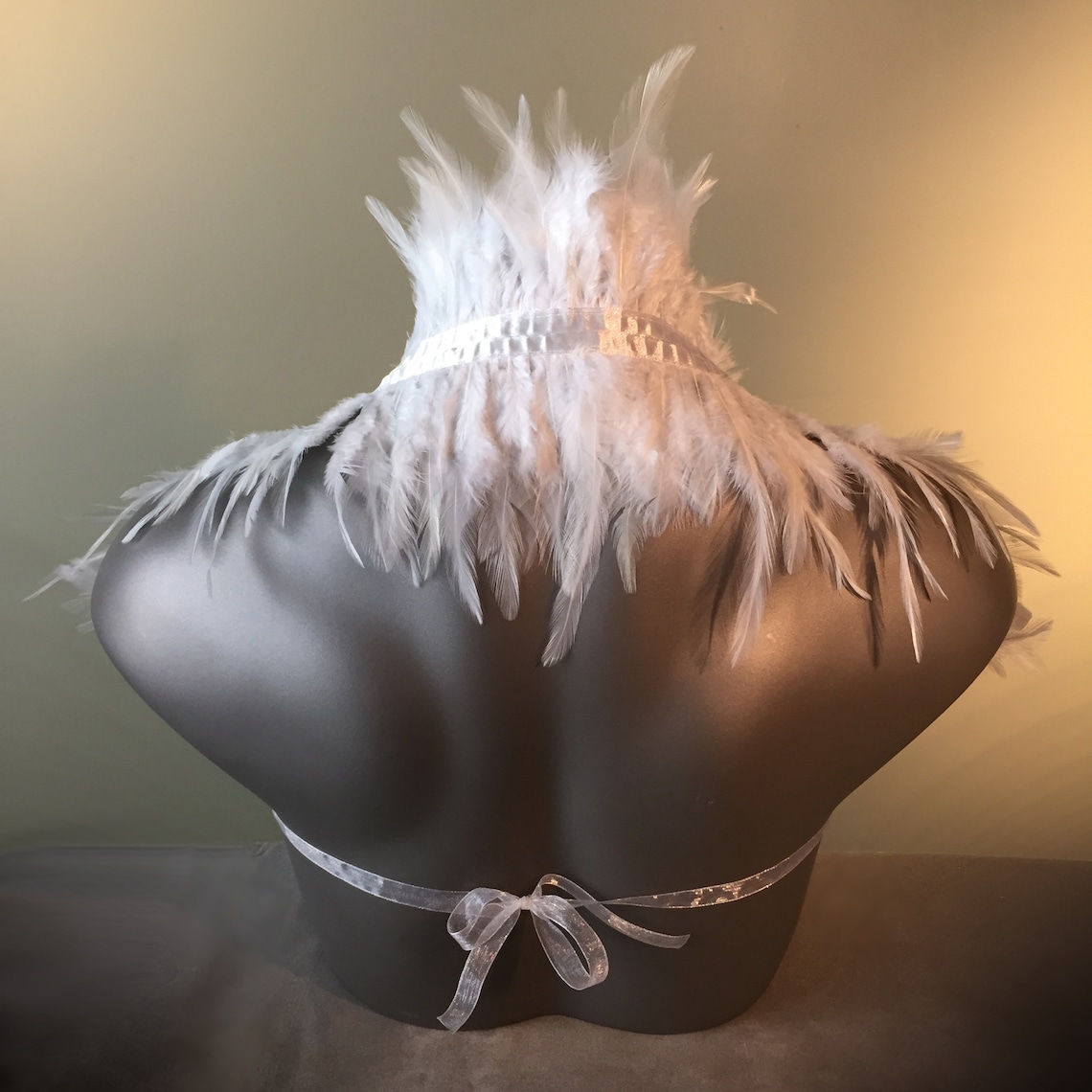 White Feather Wrap Natural Shoulder Shrug (can Also Wear as Skirt Wrap ...