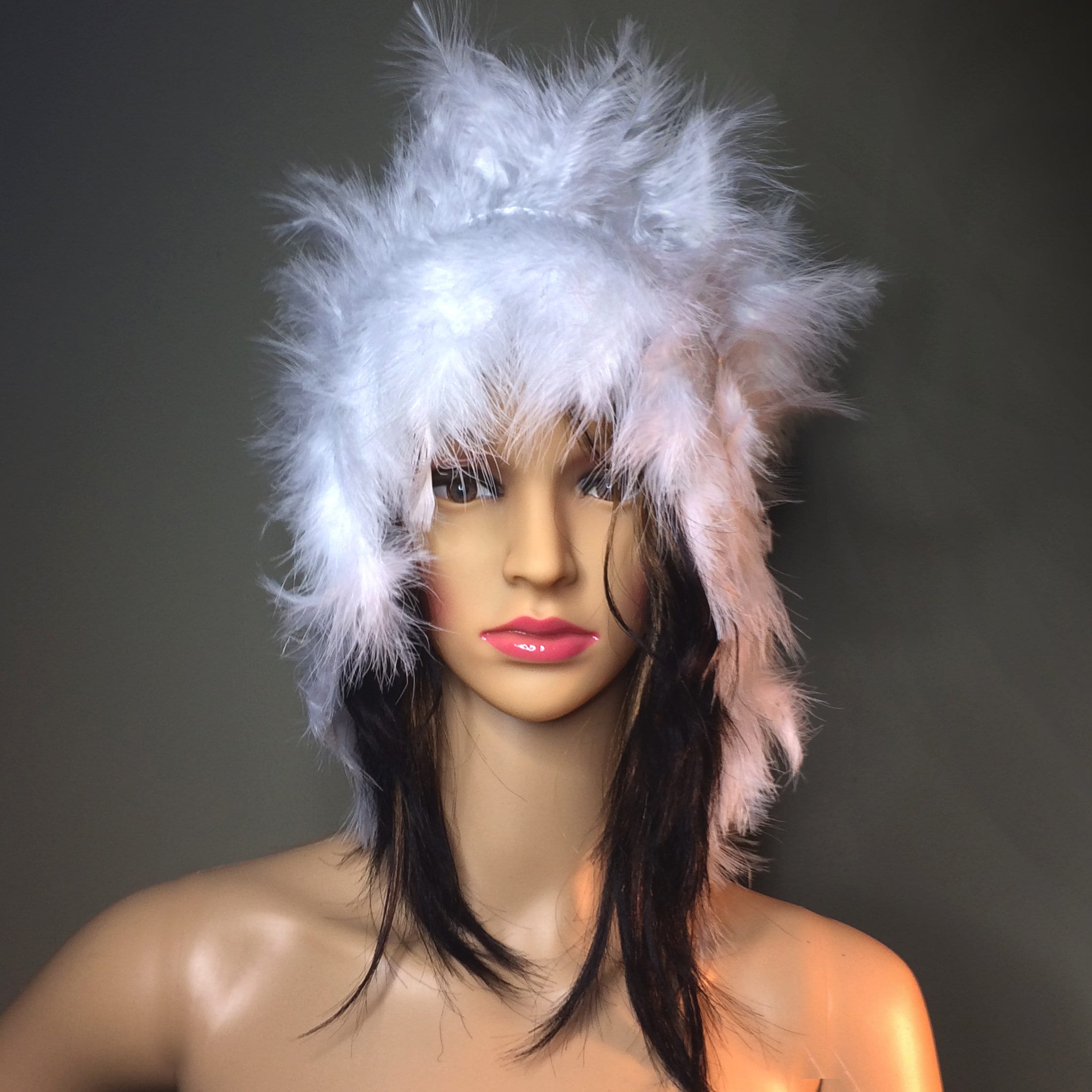 White Feather Headdress Warm Soft & Comfy Marabou Mother | Etsy