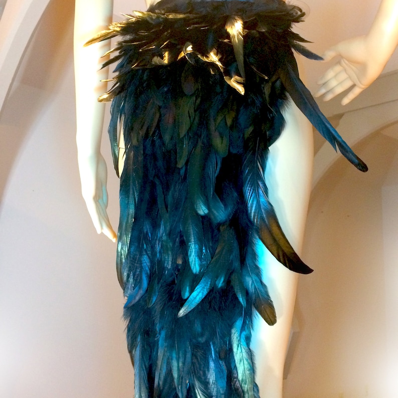 Black Bird Feather Tail Extra Long Deluxe Dark Raven Crow Tail Skirt - Etsy