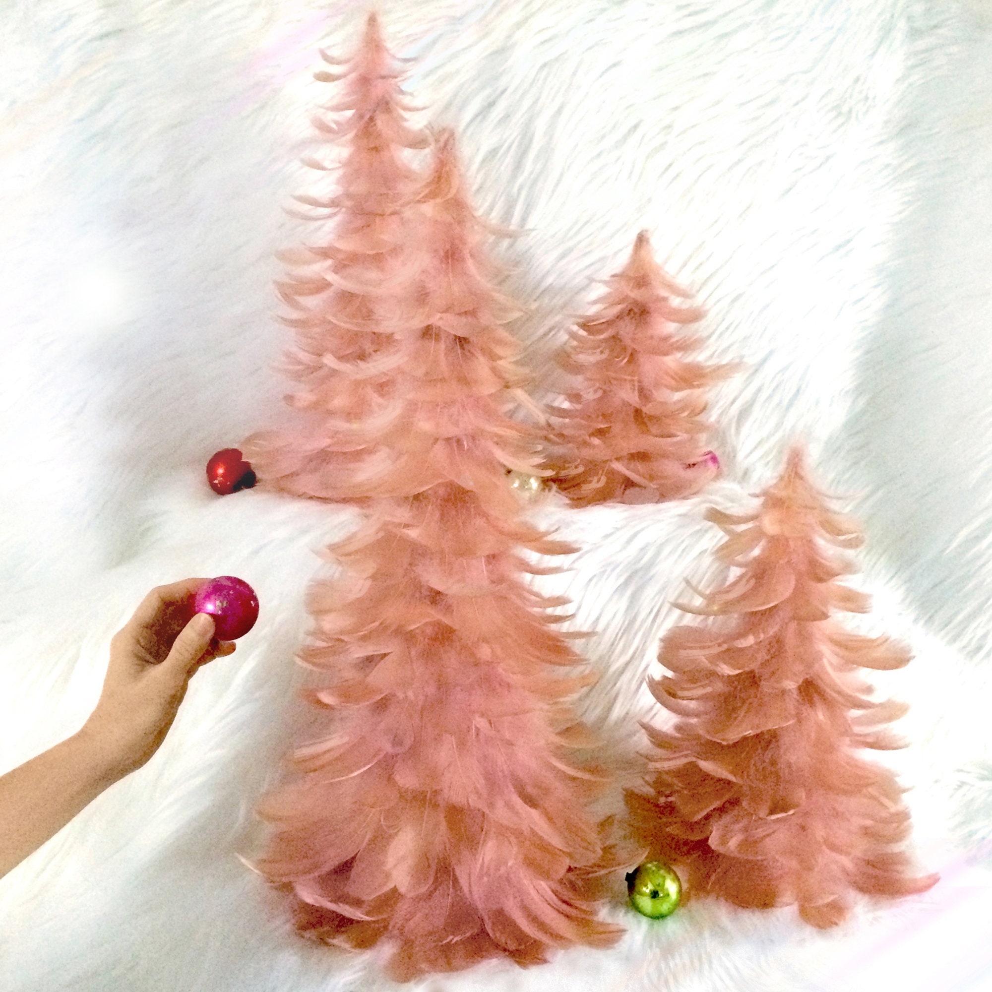 Feather Tree Pink Christmas Trees for Holiday Events and | Etsy