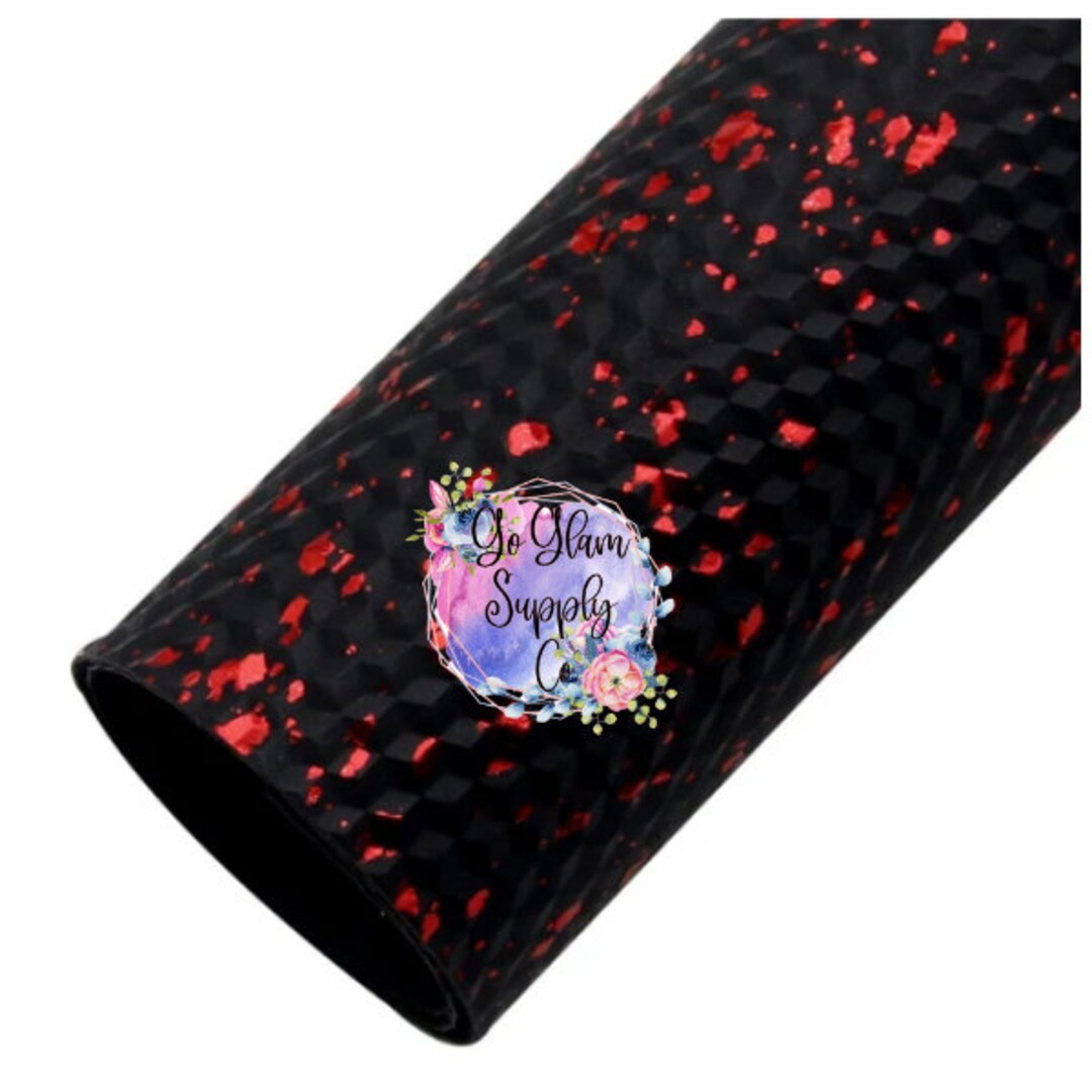 Black & Red Bump Texture Faux Leather Sheet Printed Faux Leather Vegan ...