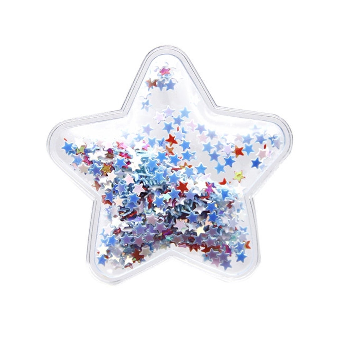 2 Red/blue Star Shaker Star Shaker Applique Star Applique Clear PVC ...