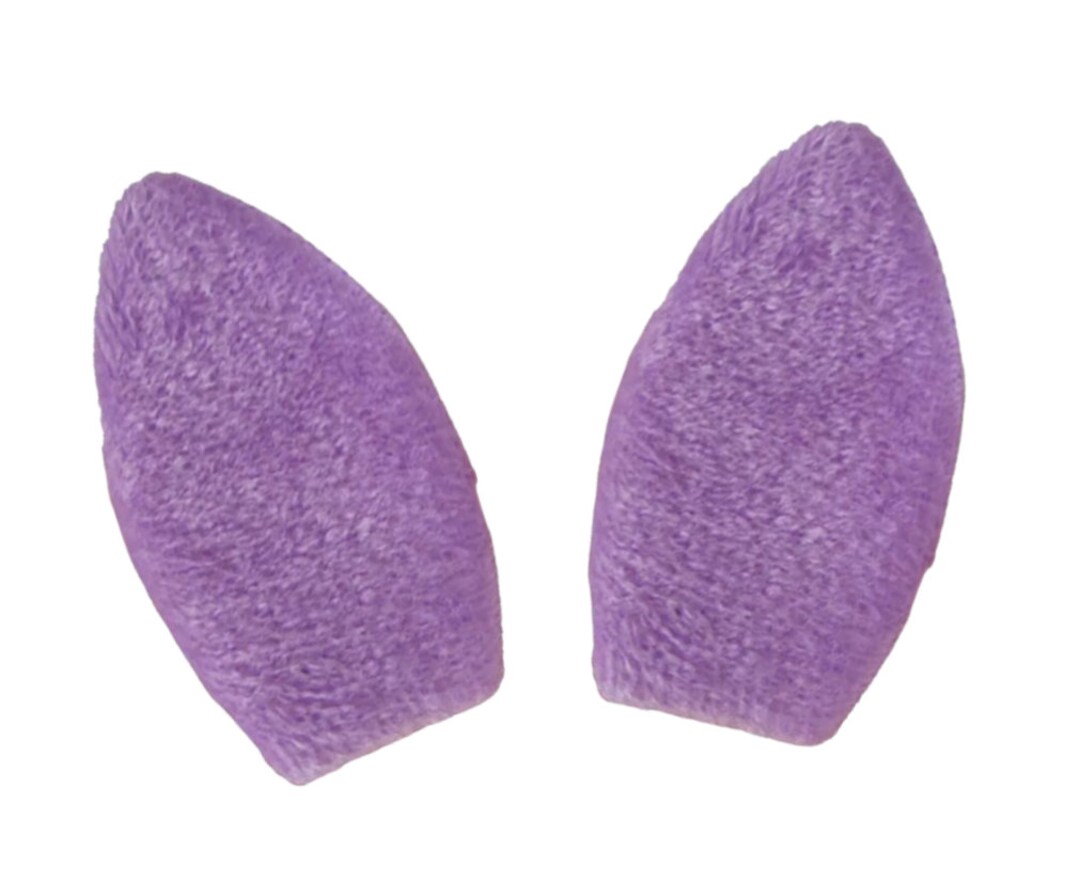 Lavender Padded Furry Bunny Ears Bow Ears Headband Ears Plush Bunny ...