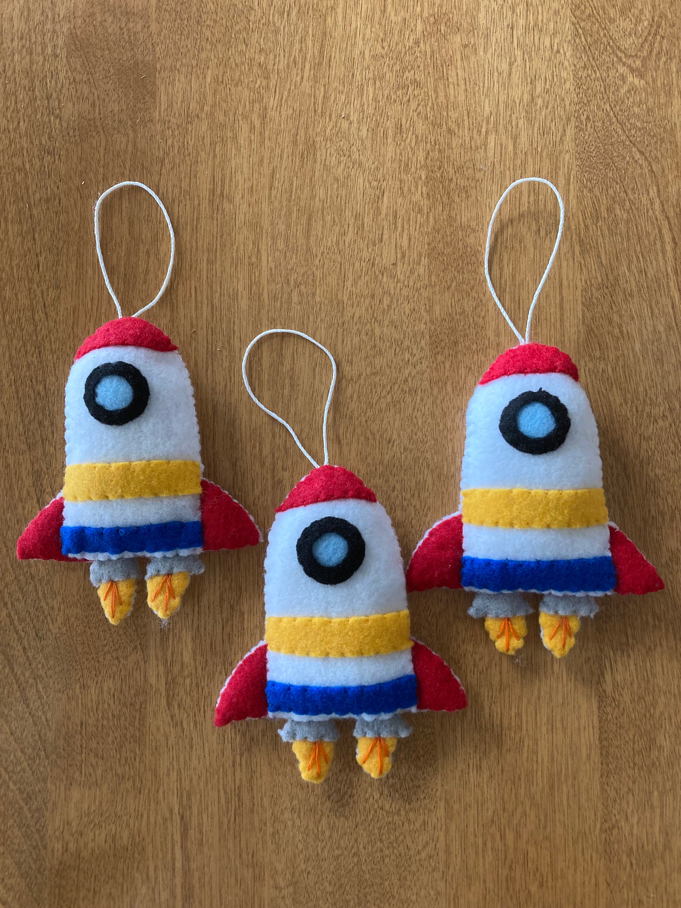 Felt Rocket Ornaments - Etsy