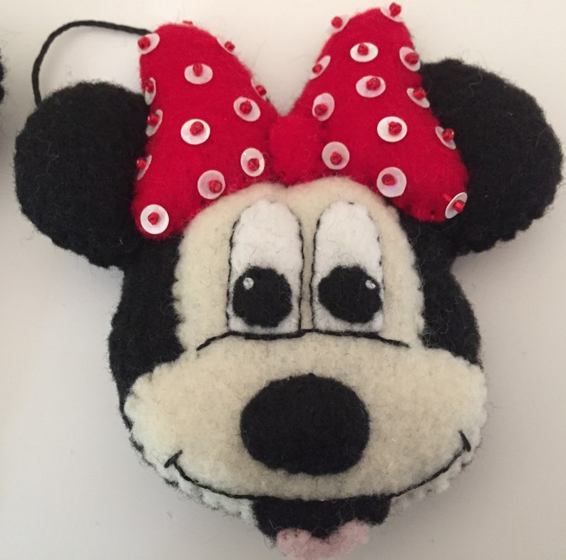 Felt Hand Stitched Minne & Mickey Mouse Felt Ornaments Sold - Etsy