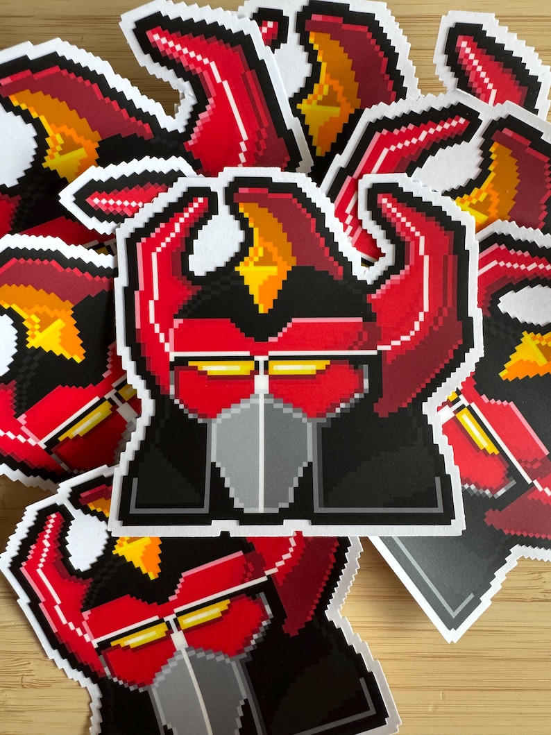 Pixel Art Robo Head Stickers - Etsy