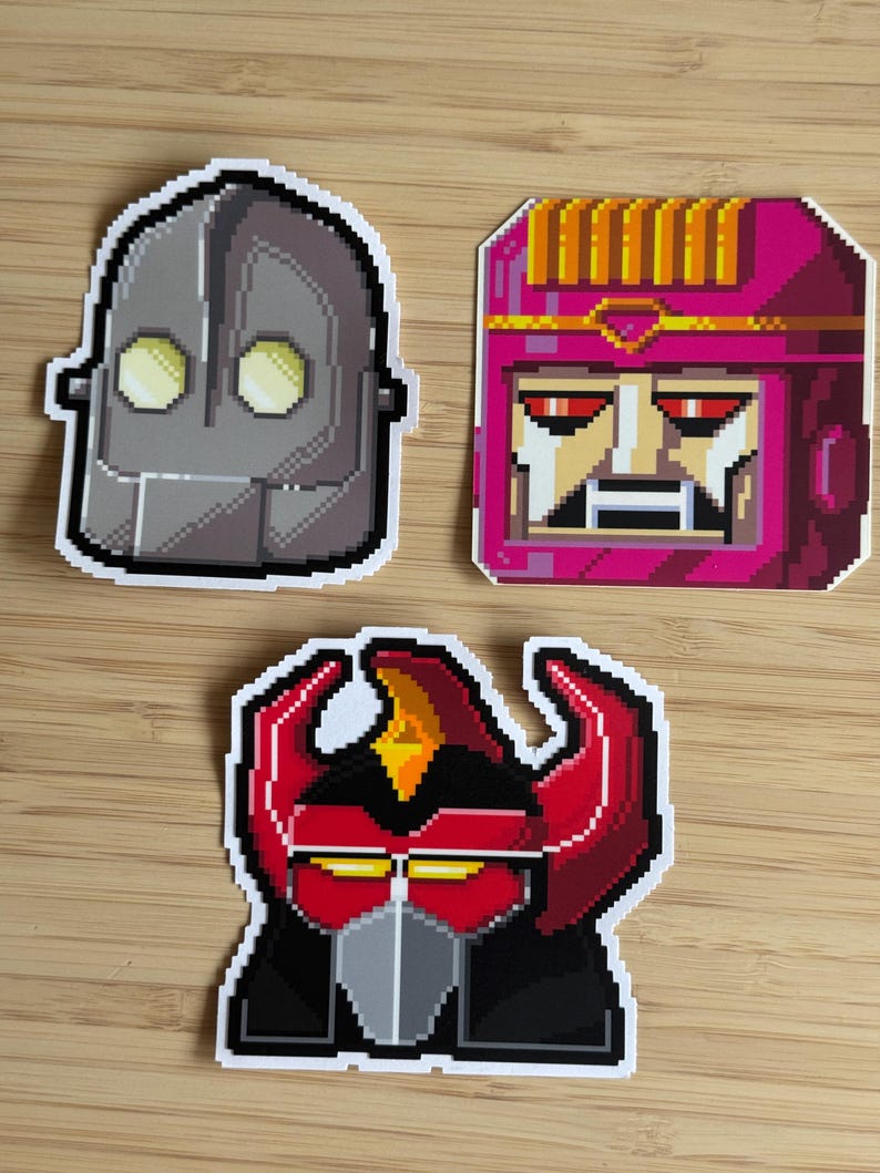Pixel Art Robo Head Stickers - Etsy