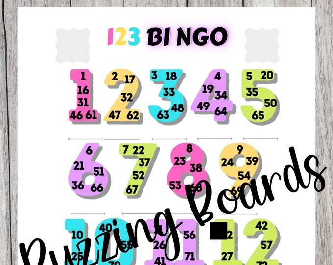 75 Number Bingo Board - Etsy Canada