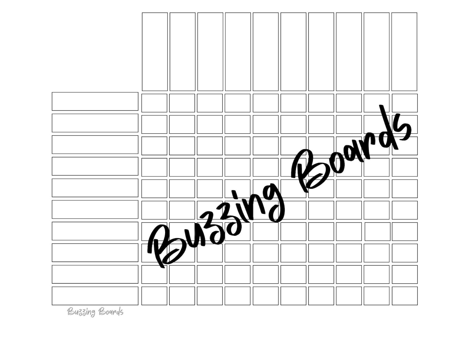 Blank Bingo Boards, Blank 10x10 Bingo Grid, Blank Double Bingo Grid ...