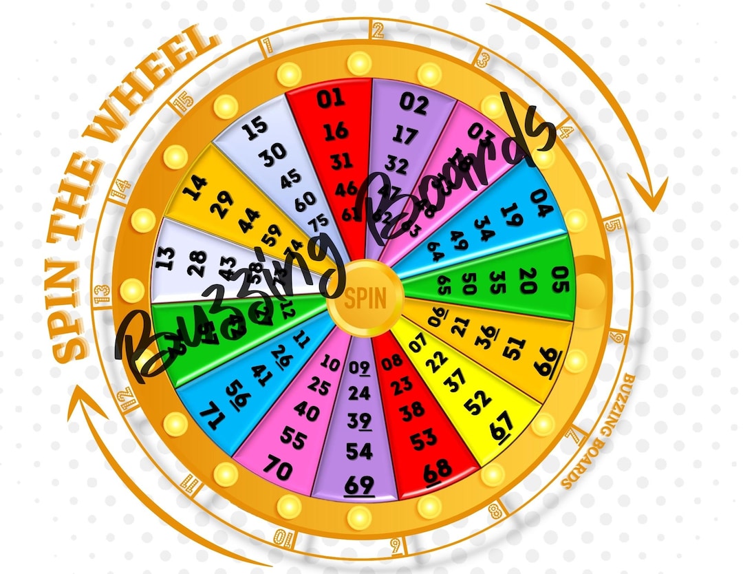 Spin the Wheel Bingo Board, 2 Pdf's (straight and Mixed) , 11 X 8.5 ...