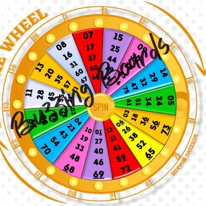 Spin the Wheel Bingo Board, 2 Pdf's (straight and Mixed) , 11 X 8.5 ...